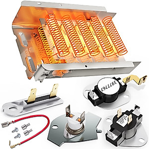 【UPGRADED】279838 Dryer Heating Element for Whirlpool Kenmore Maytag Amana Roper, Dryer Heating Element Parts Include Dryer Thermostat Thermal Fuse, Replaces 2406026 3403585 w10724237