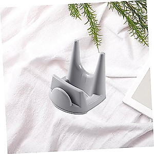 DOITOOL 1pc Pan Lid Cover Plastic Lid Rest Kitchen Tool Rests Cooking Tool Organizer Spatula Rack Pan Pot Cover Shelf Plastic Cap Tool Holder Bracket Dark Grey Lid Rest Stand Holder