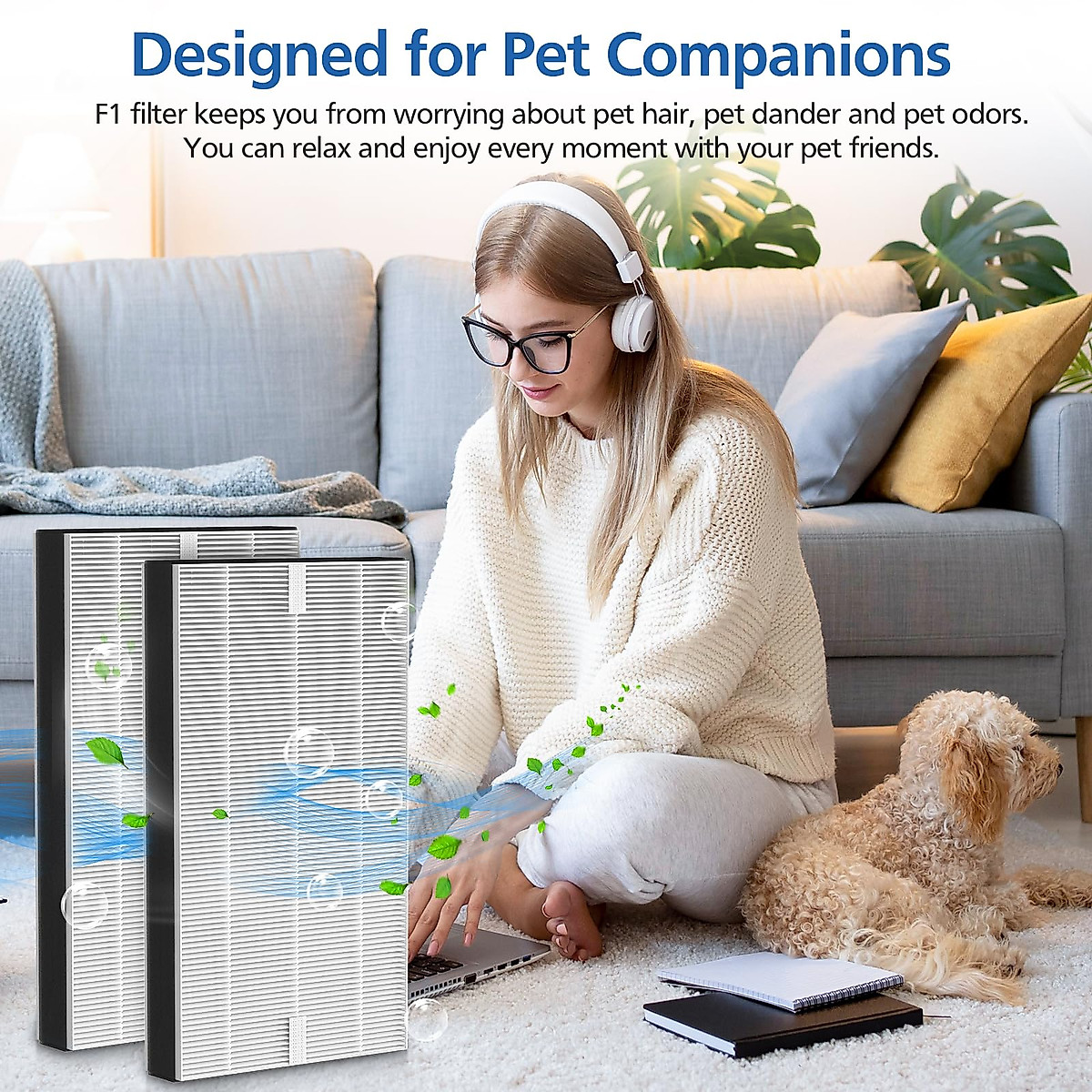 4 Pack F1 True HEPA Repalcement Filter Compatible with 3M Filtrete Room Air Purifier Models FAP-C01-F1,FAP-T02-F1, FAP-C01BA-G1, FAP-T02WA-G1, FAP-ST02W and FAP-ST02N