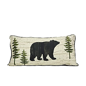 Donna Sharp Throw Pillow - Painted Bear Lodge Decorative Throw Pillow with Bear Pattern - Rectangle