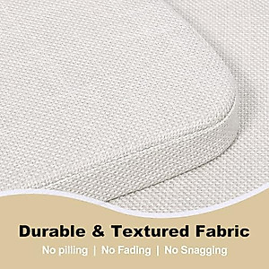 HAVARGO Chair Pads Kitchen Chair Cushions 17"X16" High Resilient Foam Seat Cushion for Kitchen Chairs, Dining Room Chair Cushions with Tie and Non-Slip Backing Set of 4, Ivory White