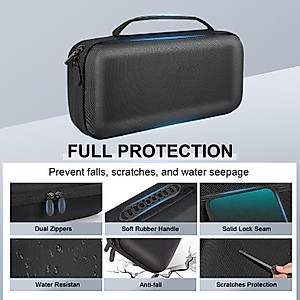 Gepicest Rog Ally Case Compatible with ASUS Rog Ally Handheld Console Gaming Accessories Carrying Bag Fit Original Charger Dock w/ Hard EVA Game Console Stand 2023 Traveling Storage Case-Flat Black