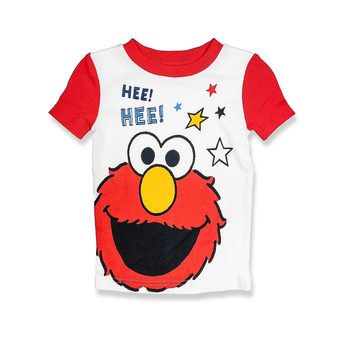 Sesame Street Elmo Toddler,2 Piece Pajama Set,with Matching Toddler Elmo Slippers, 100% Cotton, Red, Size 2T