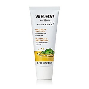 Weleda Oral Care Childrens Tooth Gel, 1.7 Fluid Ounce, Fluoride Free, Spearmint Flavor, Plant Rich Toothpaste with Calendula, Silica and Fennel