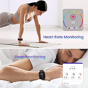 HAYLOU Smart Watch for Android iOS Phones, 1.69" Touch Screen Smart Watches for Men Women with 12 Sport Modes, Fitness Tracker with Heart Rate Blood Oxygen Sleep Monitor IP68 Waterproof Fitness Watch