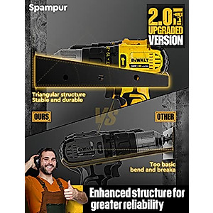 Spampur Power Tool Organizer With Charging Station, Drill Holder Wall Mount, Garage Storage Shelves for Organization, Heavy Duty Tool Shelf & Pegboard Wall Organizer Set Solid Metal 2 Pack