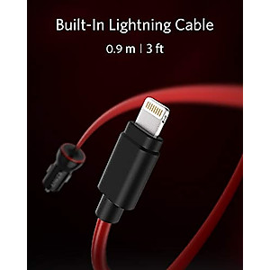 iPhone Car Charger, Anker 12W 5V Lightning [Mfi-Certified], PowerDrive Car Charger with 3ft Apple Certified Cable, for iPhone 14 13 12 11 Pro Max mini XS XR X 8 7 6 Plus, iPad Pro/Air 2/mini, and More