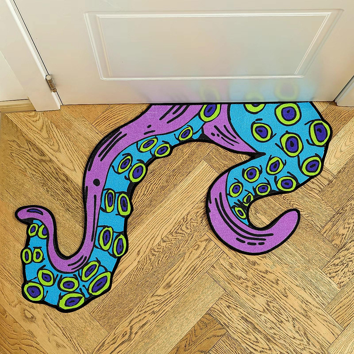 MSTOFFY Cute Tentacle Octopus Small Unique Non Slip Area Rug Door Mat Trendy Preppy Funny Rugs for Living Room Indoor Mat Welcome Doormat Indoor Carpet Funky Decorative Mats