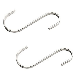 Yinpecly S Hooks 0.87" x 1.26" Flat 304 Stainless Steel S Shaped Hanging Hooks for Kitchen Spoon Towels Bathroom Bedroom Storage Room Office Outdoor Multiple Uses Silver Tone 10pcs