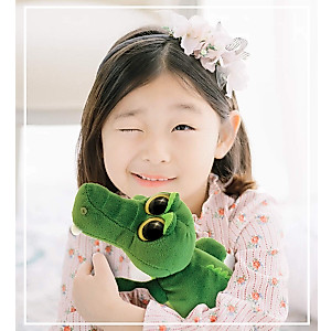 DolliBu Green Alligator Stuffed Animal - Super Soft Alligator Plush, Huggable Big Eyes Plush Animal Alligator Toy, Wild Animal Gator Plush, Cute Stuffed Animal Gift for Kids and Adults - 6 Inches