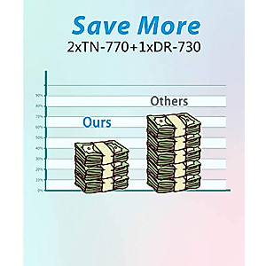 MM MUCH & MORE Compatible TN770 Toner Cartridge and DR730 Drum Unit Replacement for Brother TN-770 DR-730 Used for MFC-L2750DW L2750DWXL HL-L2370DW L2370DWXL Printer (2 Toners, 1 Drum, 3-Pack)