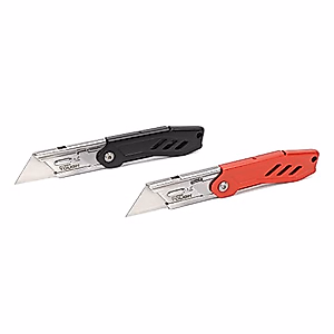 Hyper Tough 2-Piece FOLDING UTILITY KNIFE SET Quick-Change Blade INTEGRATED BELT CLIP