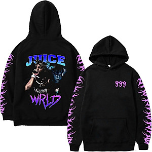 SOIIVRU Rapper Juice Hoodie Y2k Men Hoodies 999 Hoodies With Designs Streetwear Sweatshirt Hooded (US, Alpha, Medium, Regular, Regular, WY97052-Hei03)
