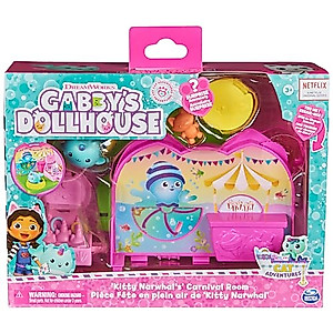 Gabby’s Dollhouse Kitty Narwhal’s Carnival Room, with Toy Figure, Surprise Toys and Dollhouse Furniture, Kids Toys for Girls & Boys 3+