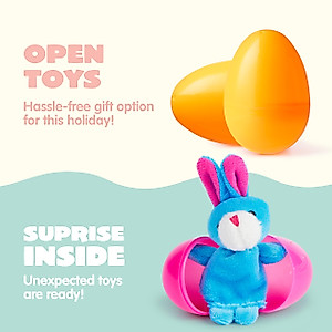 JOYIN 24 Pcs Easter Eggs Filled with Finger Puppets, Prefilled Egg with Cartoon Animal Puppets for Kids Eggs Hunt, Basket Stuffers Fillers, Party Favors and Classroom Prize Supplies