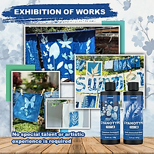 Cyanotype Sensitizer Kit, 16oz Cyanotype Set - 2 Part Sensitizer, Cyanotype Dye - Cyanotype Kit Solar Print Set, Cyanotype Sun Printing Kit for Photographic Printing on Paper and Fabric