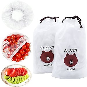 200pcs Fresh Keeping Bags, Plastic Sealing Bags Food Cover, Elastic Stretch Adjustable Bowl Lids, Universal Kitchen Wrap Seal Caps for Leftover And Meal Prep
