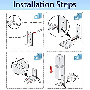 Bedycoon Pair Steel White Wall Mount Brackets Replacement Compatible with Bose OmniJewel Lifestyle 650 Home Entertainment System and Bose Surround Speakers 700