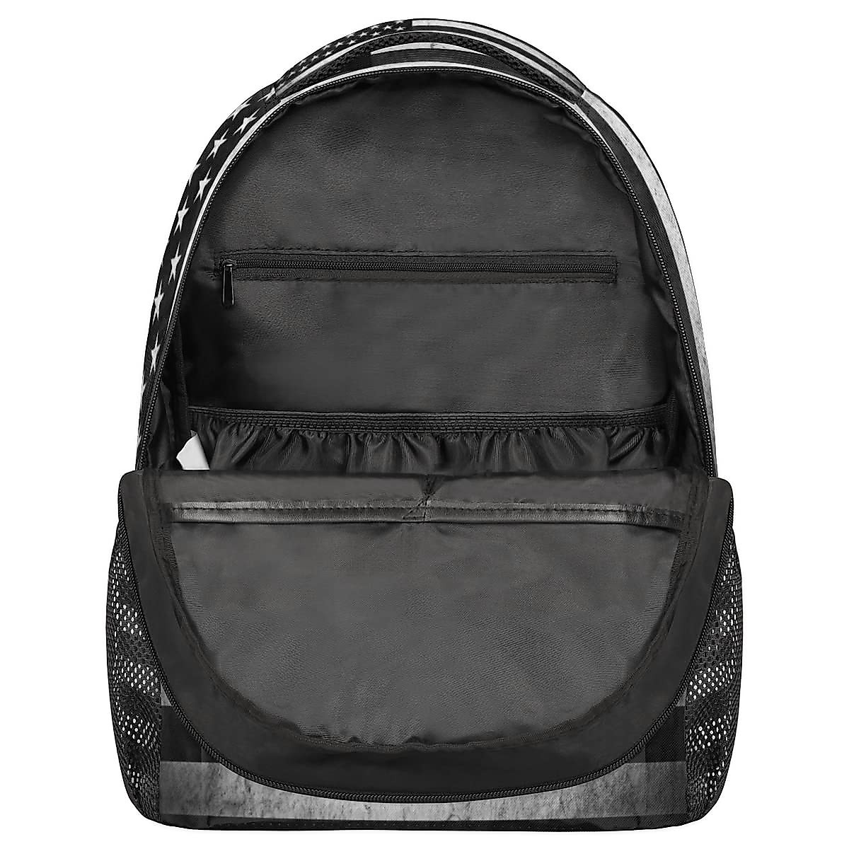 White Black American Flag Backpack for Women Men Waterproof Travel Bookbag with Adjustable Shoulder Strap Backpack Travel Laptop Backpack for College School Work Hiking Camping 16 inch