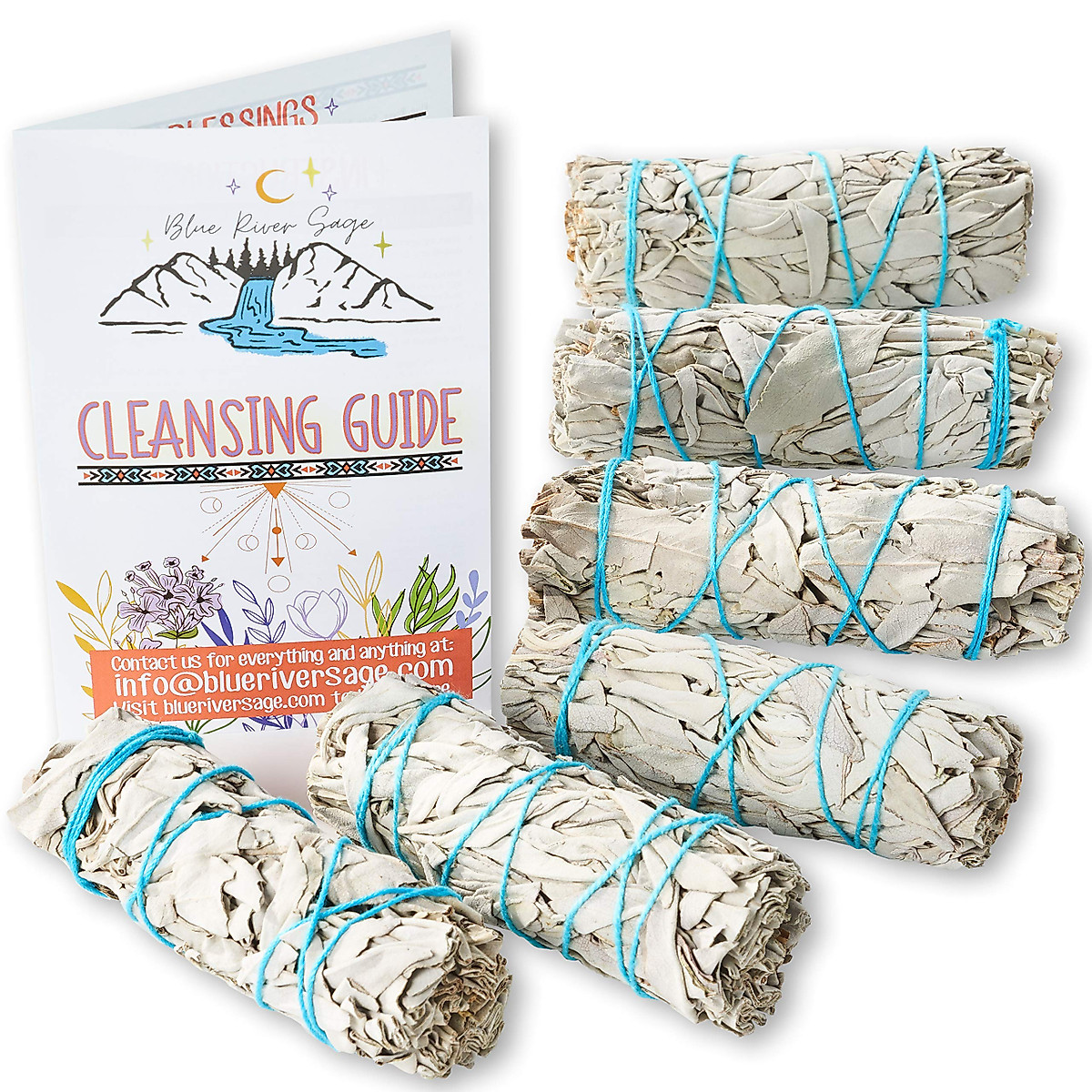 6 Pack White Sage ~ Sage Smudge Sticks for Smudging & Cleansing Energy ~ Bulk / Wholesale ~ Sustainably Grown (6 Pack)