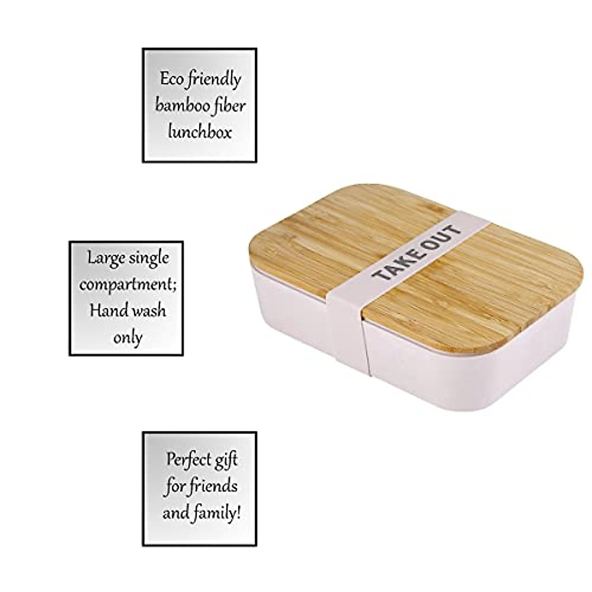 Santa Barbara Design Studio SIPS Bamboo Lunchbox, 7.5 x 5-Inches, Take Out