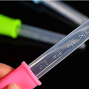 HLLMX 4 PCS Liquid Droppers Silicone and Plastic Pipettes for Kids Candy Mold, Gummy Bear, Gelatin Maker, Oil Science[ The capacity of 5 ml]