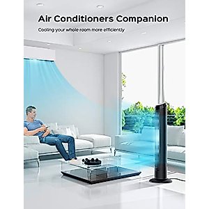 Dreo Tower Fan for bedroom, 90° Oscillating Fans with remote, 3 Modes 4Speeds, 12H Timer, Space-Saving, LED Display with Touch Control, 40 Inch Quiet Bladeless Floor Fan for Home Office, Cruiser Pro