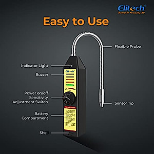 Elitech WJL-6000S Freon Leak Detector Halogen Refrigerant Tester AC Leak Sniffer R22 R410A R134A R1234YF