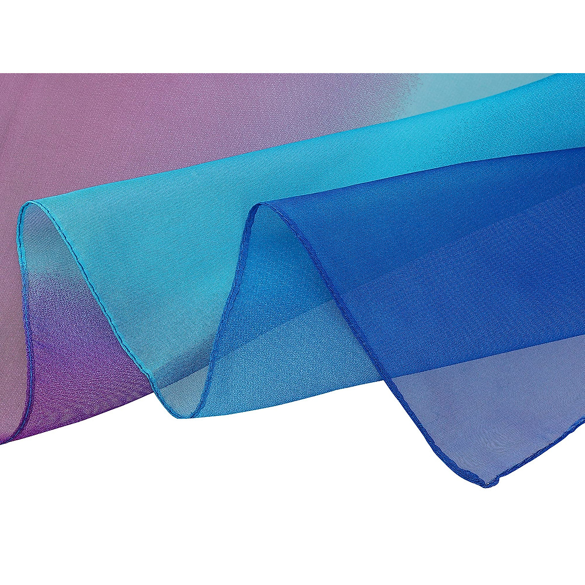 uxcell Long Chiffon Light Wedding Scarf Silky Gradient Color Party Shawl Spring Summer Beach Wrap for Women 63"x19.6" Royal Blue