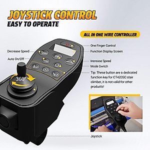 XSTO CT420C Powered Heavy Duty Track Stair Climbing Hand Truck, 926 lbs Load Capacity, Electric Semi-Automatic Stair Climber Cart for Material Handling