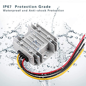 dkplnt 72W 3a 12V to 24V Boost Step Up Converter Voltage Regulator Waterproof for Golf Cart Club Car