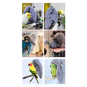 LOPERDEVE Bird Buddy Corner Fleece Bird Blanket Cozy Bird Bed Warmer Parrot House for Cage Hanging Hammock Toy for Greys Amazons Parakeet Cockatiel Conure Lovebirds Finch Canaries(M)
