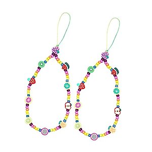 WOONEKY 2pcs Cell Beads Id for Decor Key Creative Fruit Rope Back Bracelet Exquisite Pendants Ropes Camera Hanging Chains Bracelrt Chic Charm Lanyards Strap Lost Phone Cellphone Wrist