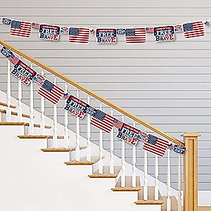 Big Dot of Happiness Happy Veterans Day - Patriotic DIY Decorations - Clothespin Garland Banner - 44 Pieces