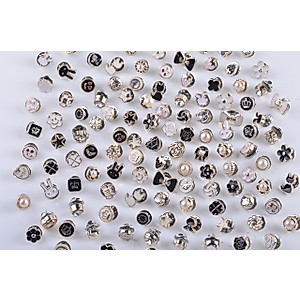 Charms for Socks 120pcs Random Pearl Brooch Buttons Rhinestone Brooch Pins Button Covers for Women Junk Sock Jewelry Charms Pins for Shoes Sneakers Sambas Shirt Hat Clothing Decorative Safety Button