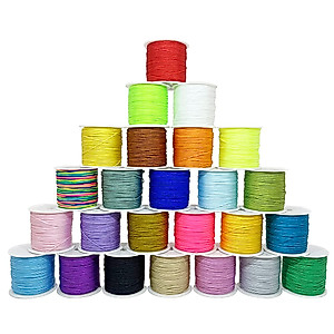 Nylon Cord for Bracelets, 6 Rolls 888 Feet 0.8 mm Beading String Cord for Kumihimo, Blinds String, Braided Bracelets, Chinese Knot, Wind Chime, Jewelry Making