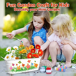 Paint & Plant Flower Kids Gardening Kit - Kids Plant Growing Kit for Girls Boys Ages 4 5 6 7 8 9 10 - STEM Arts & Crafts Kid Garden Set - Grow Your Own Zinnia, Marigold & Daisy Flowers Set