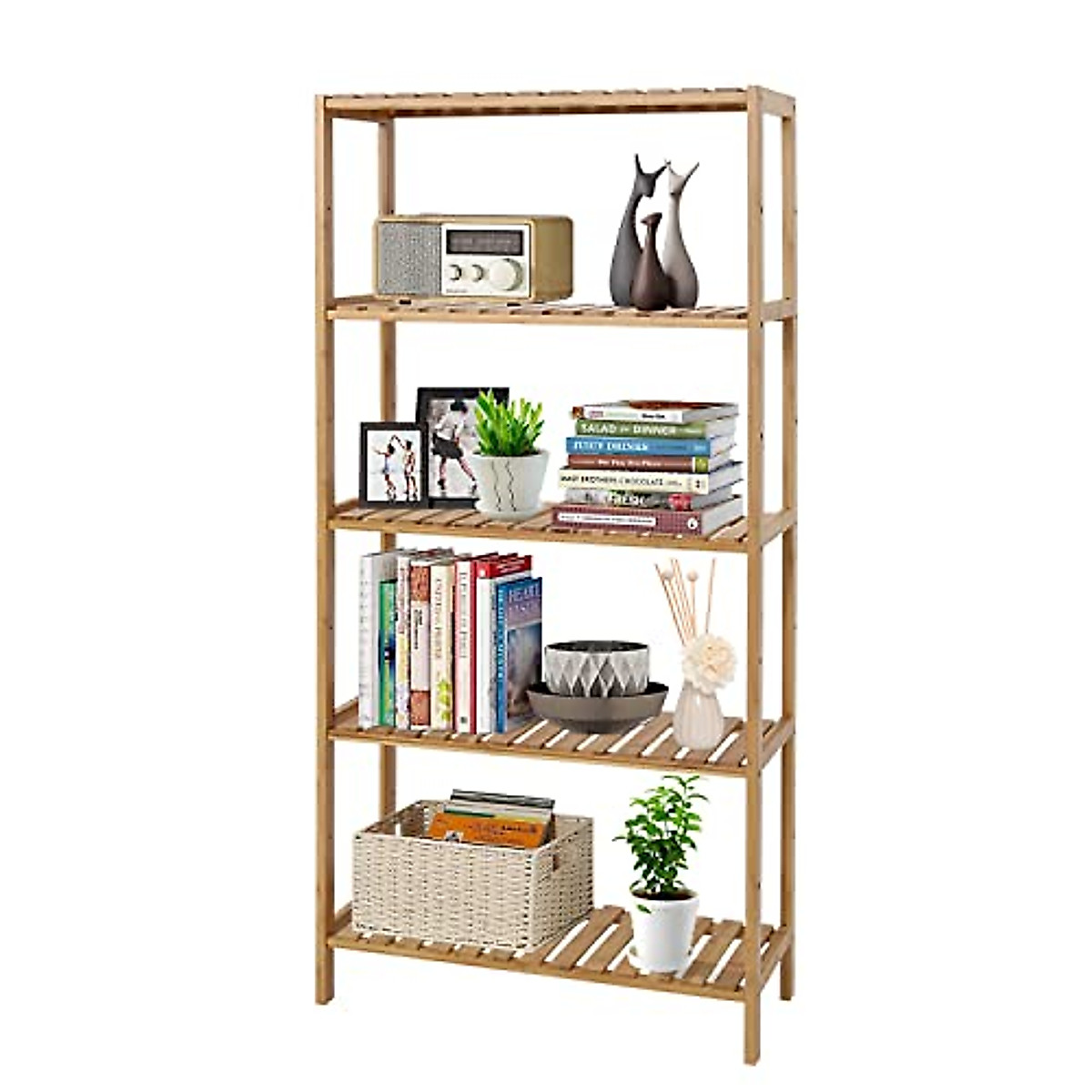 KINBOR BABY Kinborbaby Storage Shelf Bamboo Shelf - Bathroom Shelf, Bamboo Shelf, Bamboo Bookshelf, Bathroom Rack