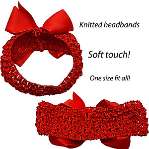 JOYOYO 30pcs Baby Girls Headbands 4.5" Hair Bows Soft Stretchy Crochet Head Wear Headbands for Baby Girls Newborns Infants Toddlers and Kids