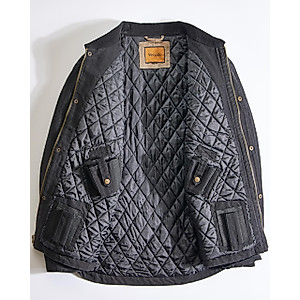 Venado Concealed Carry Jacket for Men - Heavy Duty Canvas - Conceal Carry Pockets (Black, X-Large Tall)