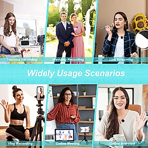 KIMAFUN Wireless Lavalier Microphone for Camera, Lapel Mic System for Vlogging Video Recording KM-G50-1