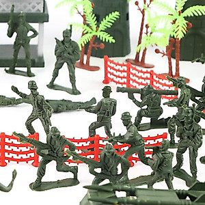 3 otters 307PCS Army Men Military Set, Military Battle Group Plastic Army Men Toy Soldiers for Boys and Girls, with Storage Container