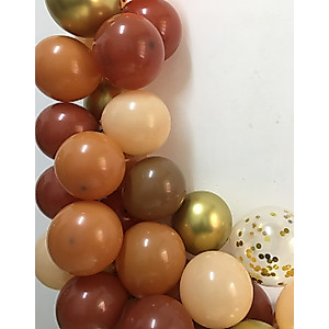 Fall boho Balloon Garland - Nude Tan Coffee Brown Gold Balloons Arch Kit for Autumn Nuetral Baby Bridal Shower Wedding Birthday Party Decorations
