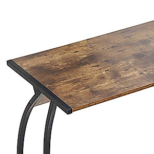 SUPER DEAL L-Shaped Corner Desk Computer Gaming Desk - Modern Home PC Table Office Writing Workstation, Bright Walnut