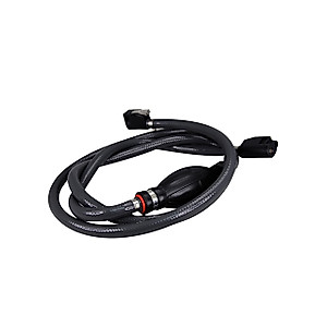Pactrade Marine Grey Durable Fuel Line Assembly Hose Barbs Rubber Primer Bulb Lengthy 7 ft feet Resistant Material Cover Fuel Flow (3/8" Hose, Mercury Connectors)