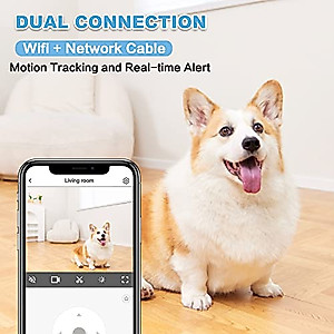 AIBUCOLL WiFi Monitor Indoor Home Security Camera- Smart Baby and Pet Monitor- Movement and Sound Detection- 1080P Camera Resolution-Night Vision Motion- Compatible with Apple and Android