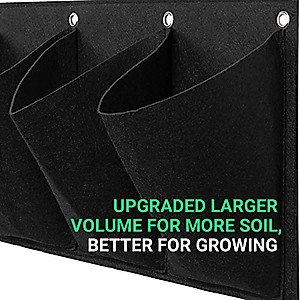 COSYLAND Hanging Garden Planter with 6 Pockets, Wall Hanging Planting Grow Bags Flowerpot for Succulents Flowers Basil Ferns Strawberry Great Outdoor Wall Decor for Patios and Gardens