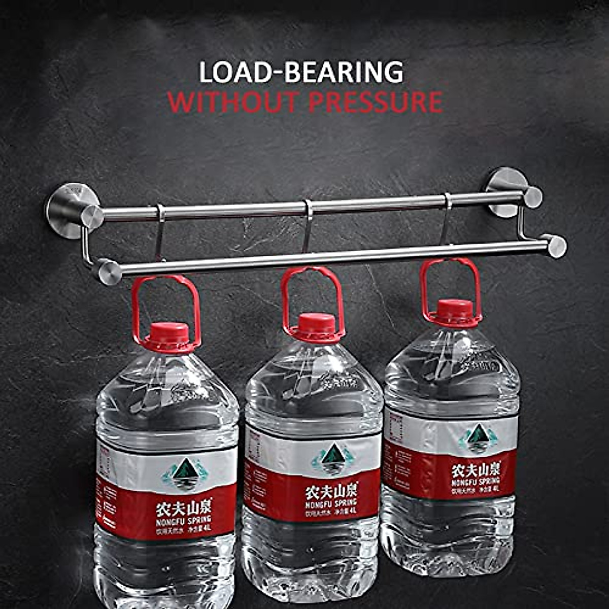 YDYFC Double Towel Bar Rail, 30CM-120CM, SUS 304 Stainless Steel Round Base Towel Holder, Brushed Silver Finish, Wall Mounted Towel Rack for Bathroom Hardware and Kitchen (Size : 23.6inch(60cm))