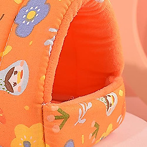 JENPECH Hamster House Colorful Design - Hamster Nest Printing Semi-Closed Soft Big Space Comfortable Keep Warm Practical Elephant Pattern Hamster Bed for Rodent/Guinea Pig/Rat/Hedgehog Cyan L