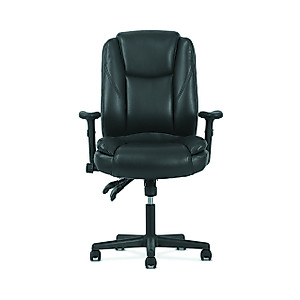 Sadie High-Back Leather Office/Computer Chair - Ergonomic Adjustable Swivel Chair with Lumbar Support (HVST331)